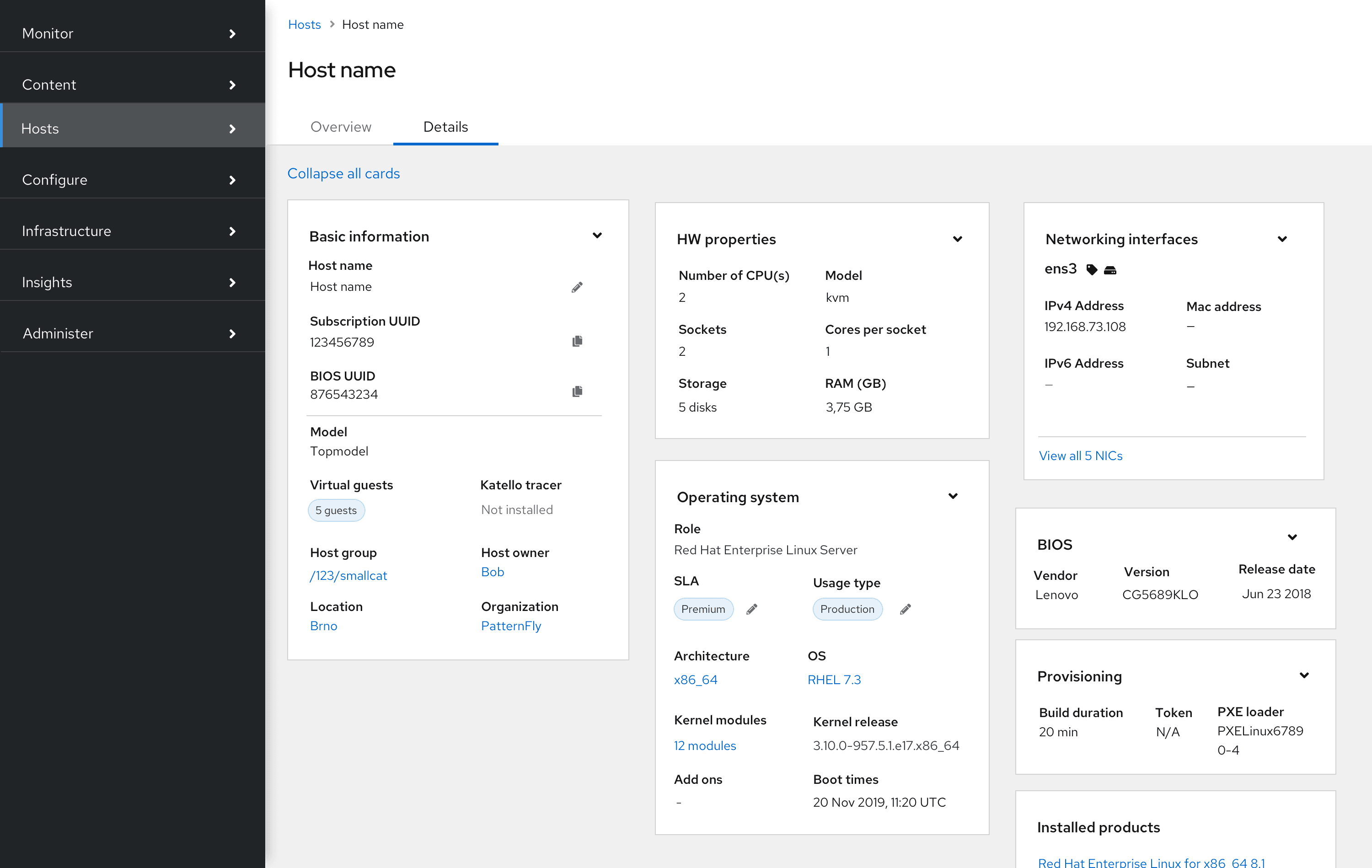 PatternFly • Card view