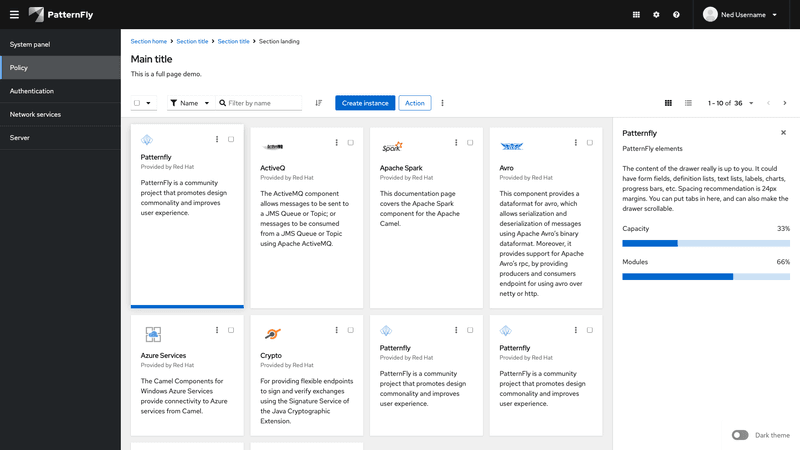 PatternFly • Primary-detail